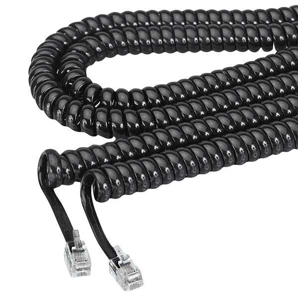 Softalk 42261 25' Black Coiled Phone Handset Cord