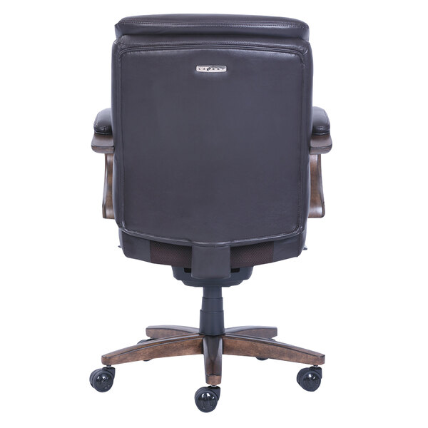 La-Z-Boy 48963B Woodbury Mid-Back Brown Leather Executive Office Chair