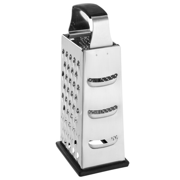 Choice 9" 4-Sided Stainless Steel Box Grater with Soft Grip