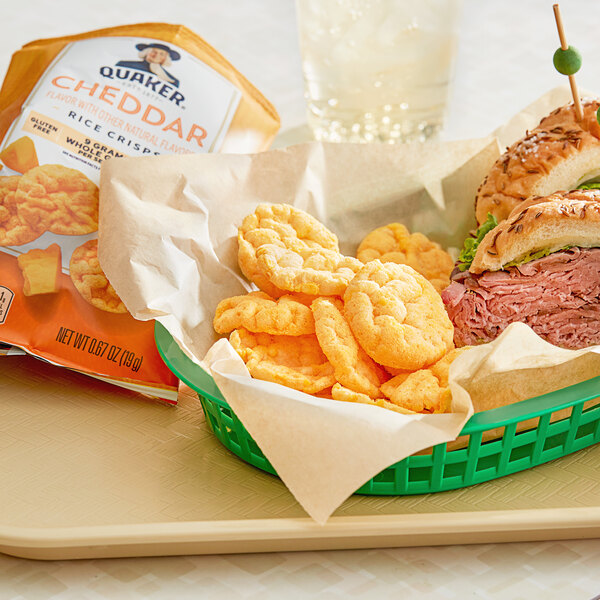 Quaker Cheddar Popped Rice Crisps 0.67 oz. - 60/Case