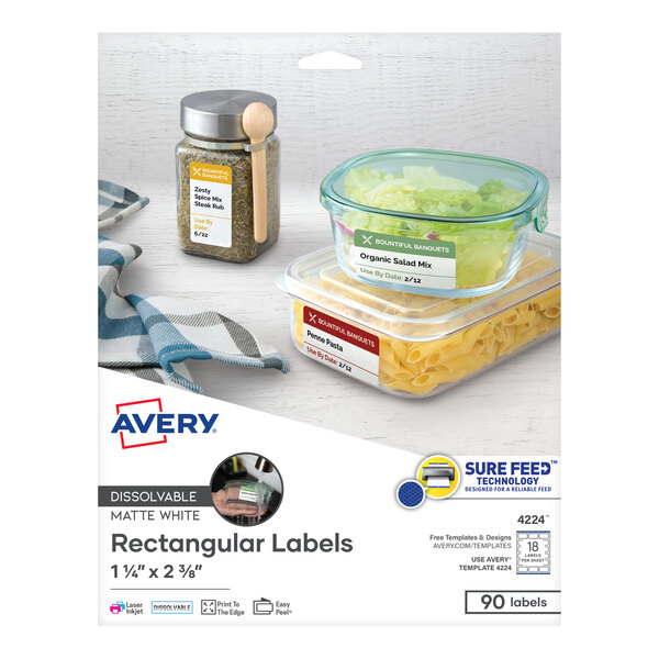 Avery® 04224 1 1/4" x 2 3/8" White Rectangle Print-to-the-Edge ...