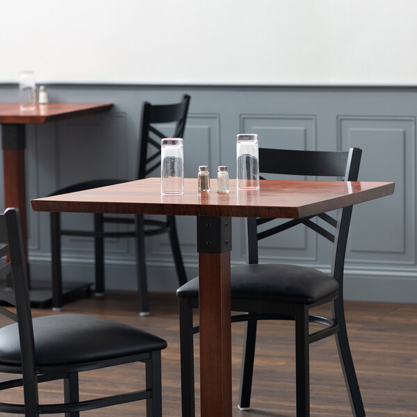 Lancaster Table & Seating Industrial 30" x 30" Solid Wood Live Edge ...