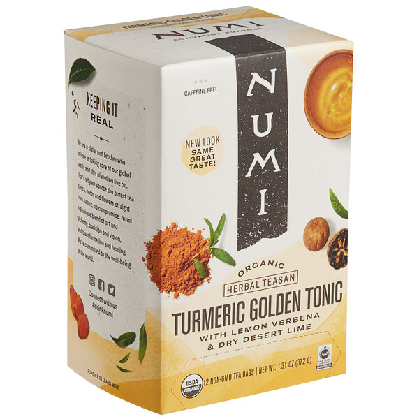 Numi Organic Golden Tonic Turmeric Tea Bags - 12/Box
