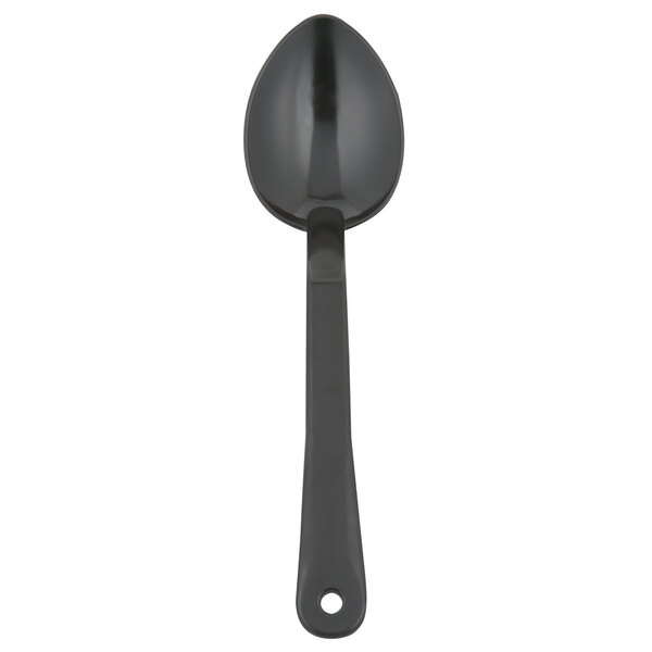 11" Black Polycarbonate 1.5 oz. Solid Salad Bar / Buffet Spoon