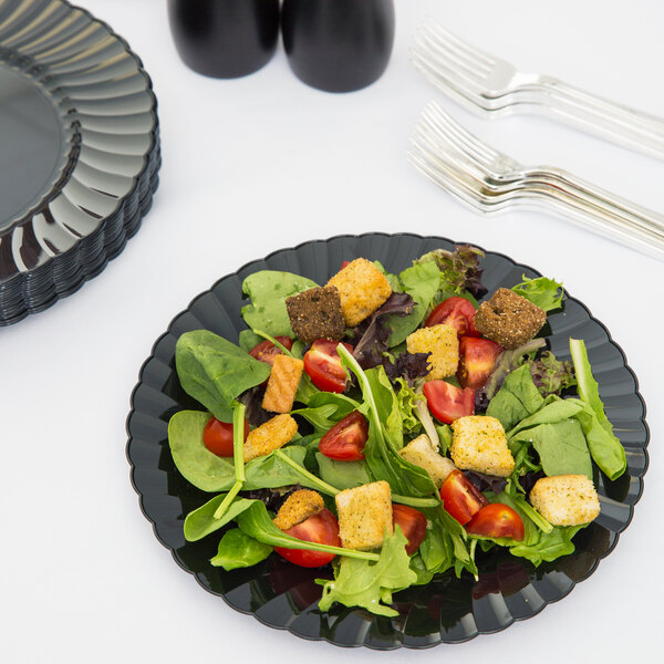 WNA Comet CW9180BK Classicware 9" Black Plastic Plate - 18/Pack