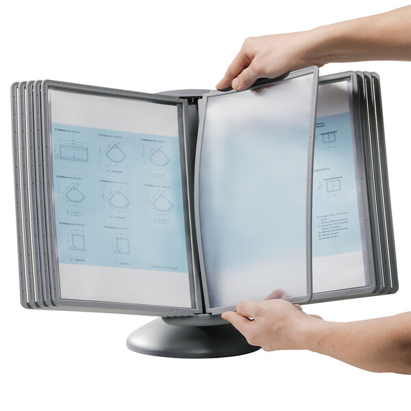 Durable 553937 SHERPA Gray Borders Letter Sized 10 Panel Motion Desktop ...