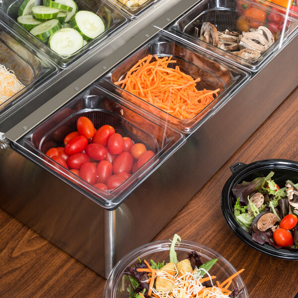 San Jamar FP9248FL EZ-Chill 8-Compartment Stainless Steel Condiment Bar