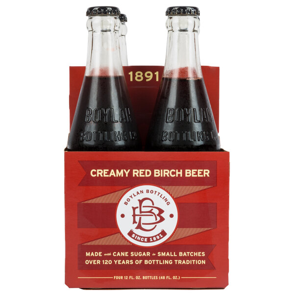 Boylan Bottling Co. Creamy Red Birch Beer 12 fl. oz. 4-Pack - 6/Case