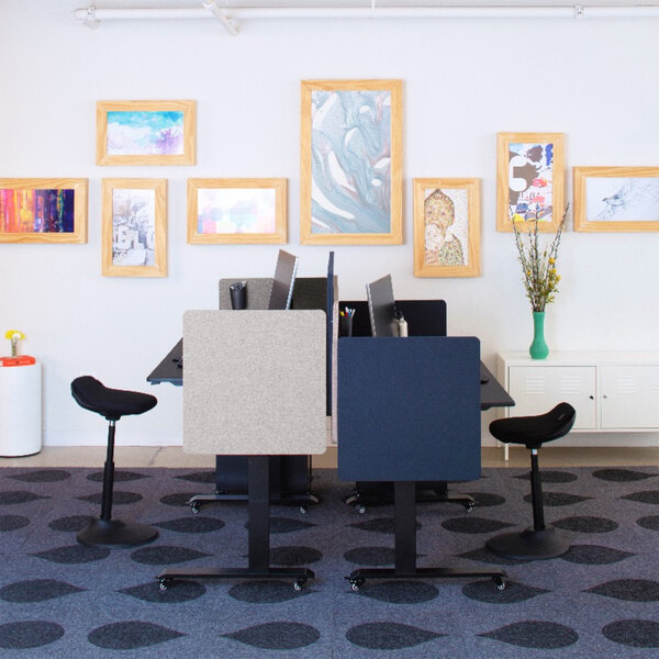 Luxor RCLM2424MG RECLAIM Misty Gray 24" x 24" Desk Mount Privacy Panel