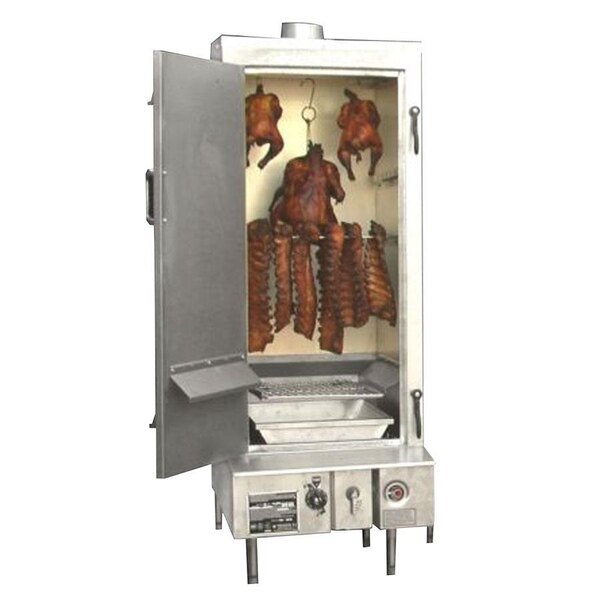 Town SM-24-L-SS Natural Gas Indoor 24" Stainless Steel Smokehouse with ...