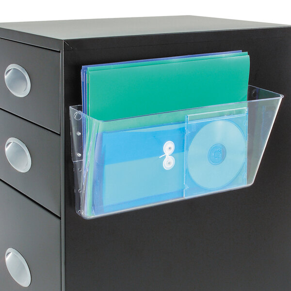Deflecto 73101 DocuPocket 13" x 7" x 4" Clear Magnetic Wall File