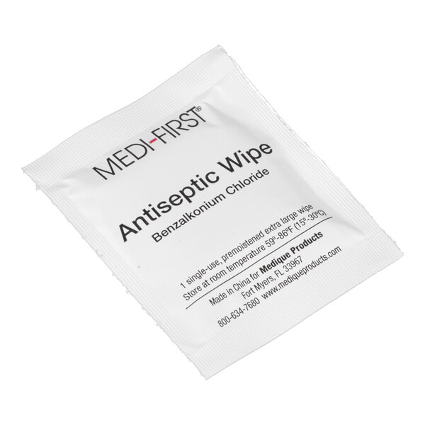 Medi-First 21433 Extra Large Antiseptic Wipes - 100/Box