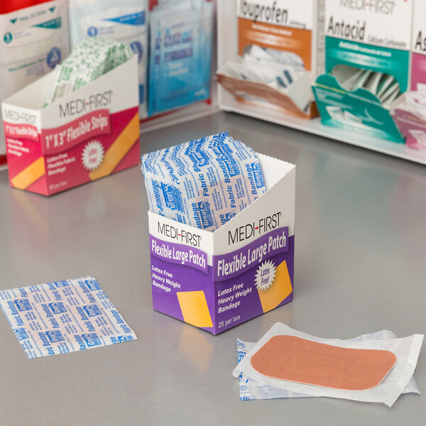 Medi-First 61873 2" x 3" Woven Adhesive Bandage Patch - 25/Box