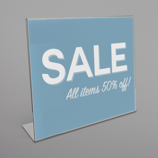 Deflecto 66701 Classic Image 11" x 8 1/2" Landscape Clear Slanted Sign ...