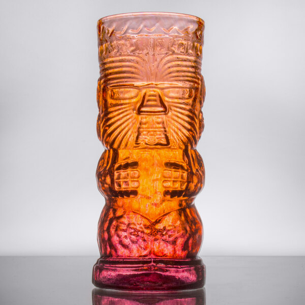 Warrior 16 oz. Lava Red Tiki Glass - 4/Case