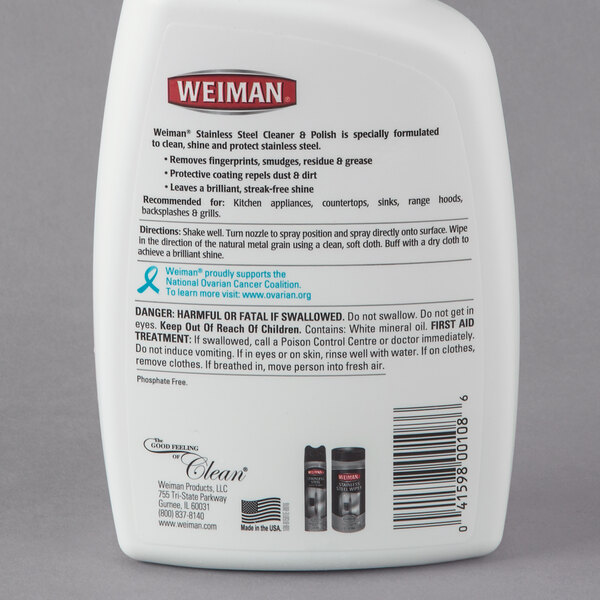 Weiman Stainless Steel Cleaner | 22 oz. Weiman 108 Spray Stainless ...