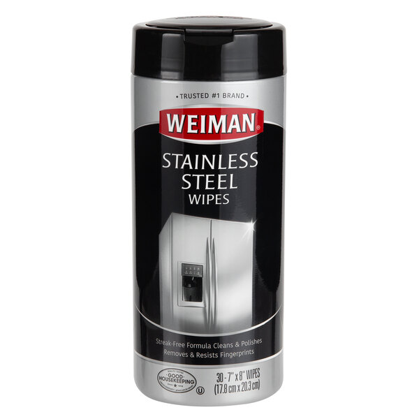 Weiman W92 30 ct. Stainless Steel Cleaning & Polishing Wipes - 4/Case