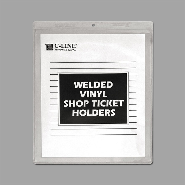 C-Line 80911 8 1/2" x 11" Double Sided Clear Vinyl Shop Ticket Holder ...