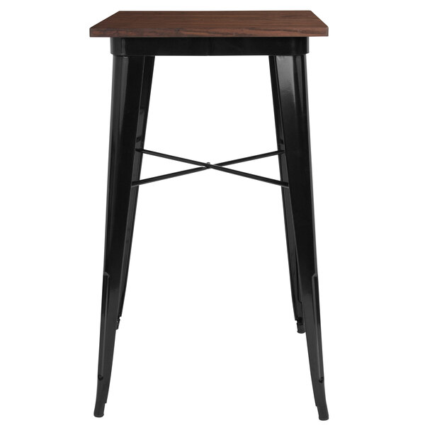 Flash Furniture CH-31330-40M1-BK-GG 23 1/2" Square Walnut Bar Height ...