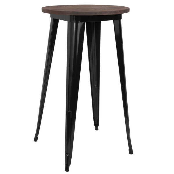 Flash Furniture CH-51080-40M1-BK-GG 24" Round Walnut Bar Height Table ...