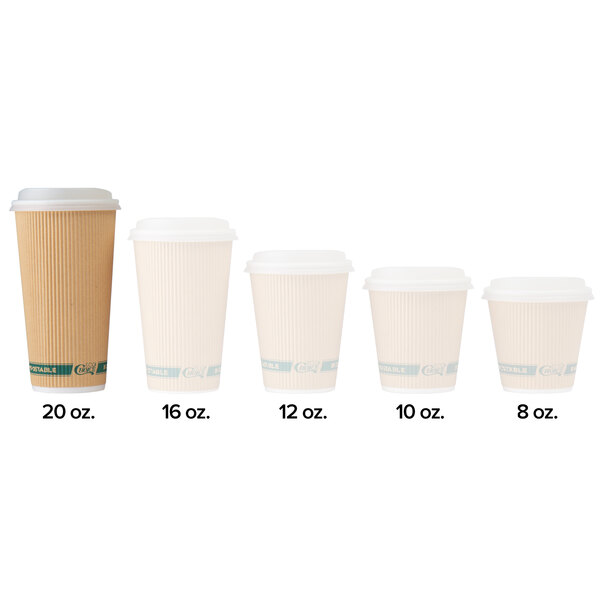 EcoChoice 20 oz. Sleeveless Kraft Paper Hot Cup and Lid - 100/Pack