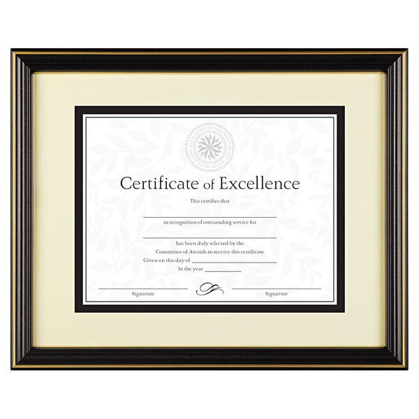 Dax N2709S6T 11" x 14" Black Document Frame with 8 1/2" x 11" Insert ...