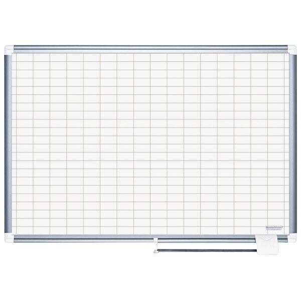 MasterVision CR1230830 48" x 72" White Grid Planner Porcelain Dry Erase ...