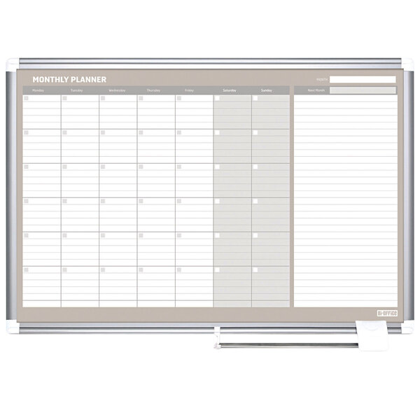 MasterVision GA0597830 Gold Ultra 48" x 36" Magnetic Monthly Enameled ...