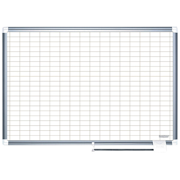 MasterVision BVCMA2792830 48" x 72" White Grid Dry Erase Planning Board ...