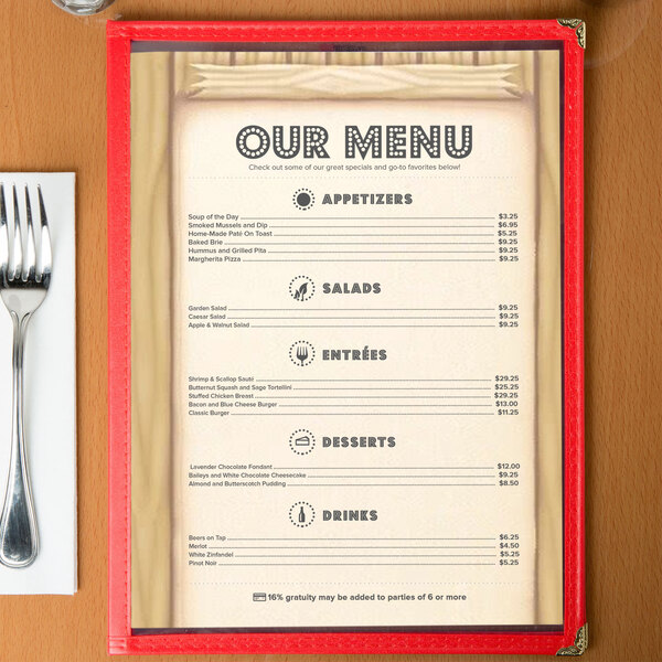 Choice 8 1/2" x 11" Menu Paper - Southwest Themed Saloon Design Middle ...