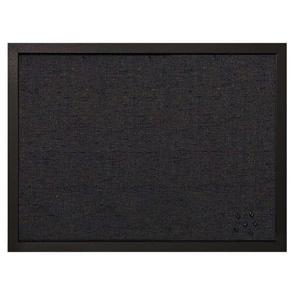 MasterVision FB0471168 24" x 18" Black Fabric Bulletin Board with Black ...