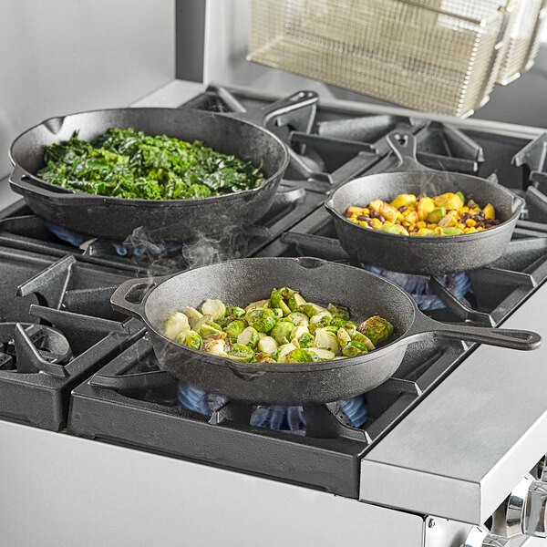 Valor 3-Piece Pre-Seasoned Cast Iron Skillet Set - Includes 8", 10 1/4 ...
