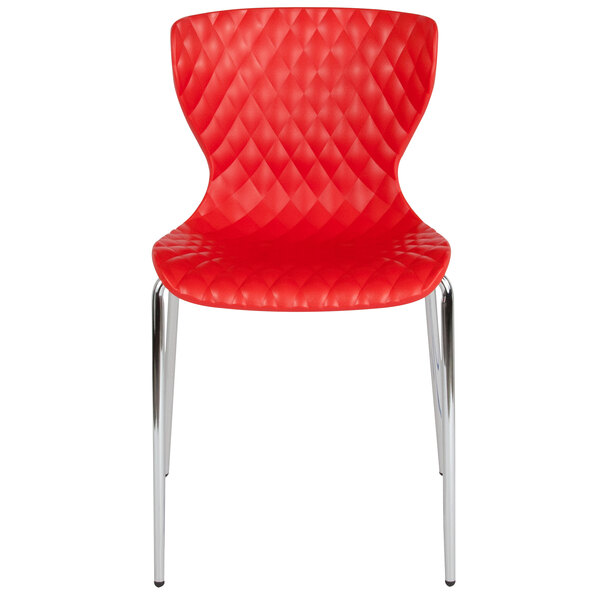 Flash Furniture LF-7-07C-RED-GG Lowell Contemporary Red Plastic ...