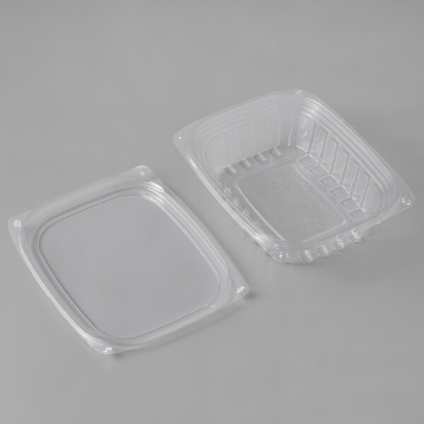 Eco-Products EP-RC8 8 oz. PLA Plastic Compostable Rectangular Deli Container and Lid - 300/Case