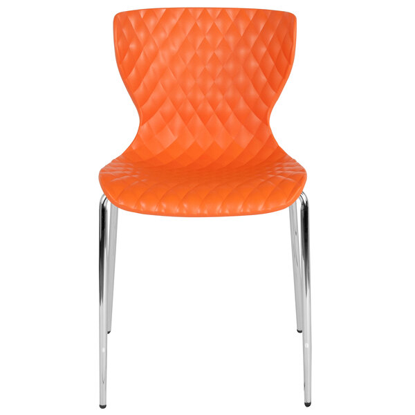 Flash Furniture LF-7-07C-ORNG-GG Lowell Contemporary Orange Plastic ...
