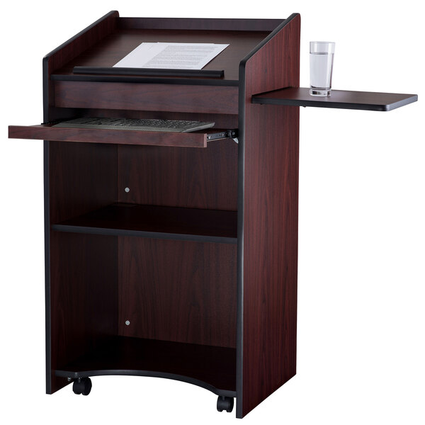 Oklahoma Sound 600-MY Mahogany Finish Aristocrat Floor Host Stand