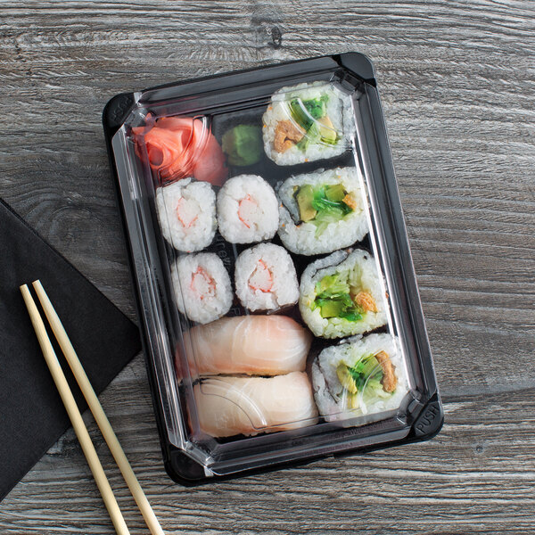Eco-Products EP-SH2-CPK 5" x 7" Small Sushi Container with Lid - 600/Case