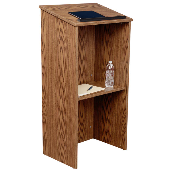 Oklahoma Sound 222-MO Medium Oak Finish Full Floor Host Stand