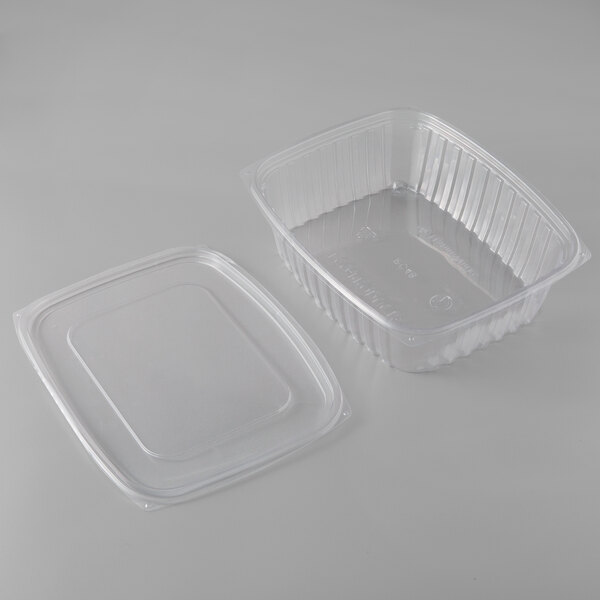 Eco-Products EP-RC48 48 oz. PLA Plastic Compostable Rectangular Deli ...