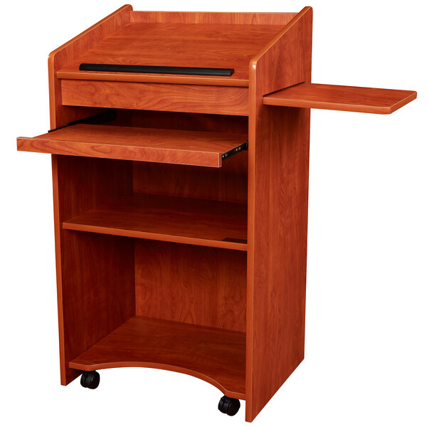 Oklahoma Sound 600-CH Wild Cherry Finish Aristocrat Floor Host Stand