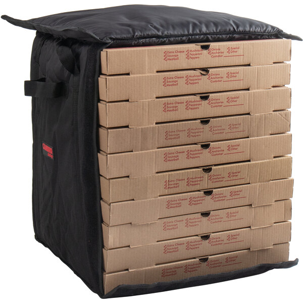 Cambro GBP1018110 Customizable Insulated Black Pizza Delivery GoBag ...