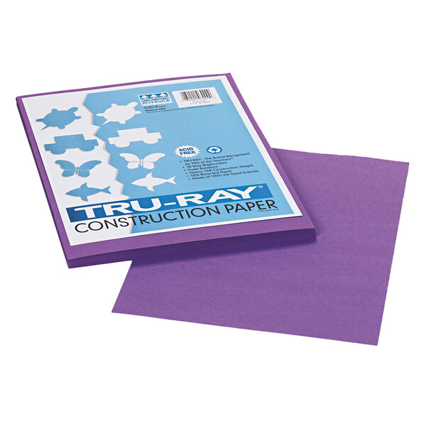 Pacon 103009 Tru-Ray 9" x 12" Violet Pack of 76 lb. Construction Paper ...