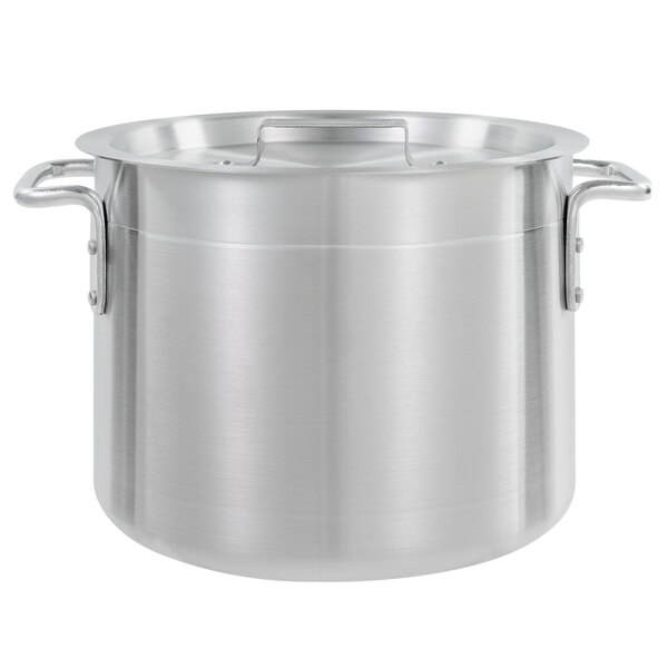 Choice 10 Qt. Standard Weight Aluminum Stock Pot with Cover