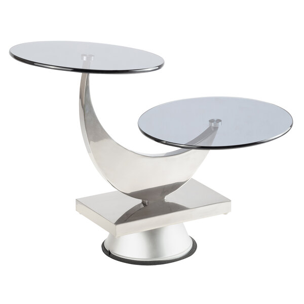 Bon Chef 2900 13" Stainless Steel and Glass Moon Display Stand