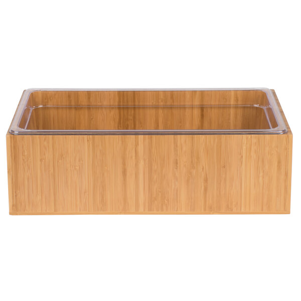 Cal-Mil 475-12-60 Bamboo Ice Housing with Clear Pan - 20" x 12" x 6 1/2"