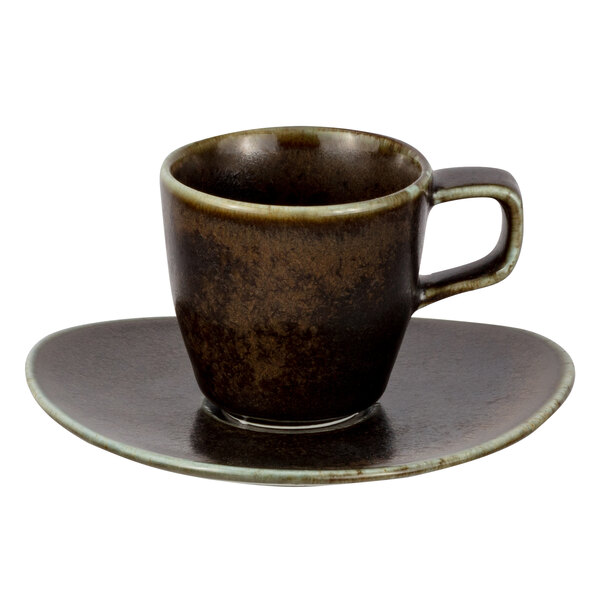 Bon Chef 2200052P Tavola Eros 4 1/2" Porcelain Espresso Cup Saucer ...