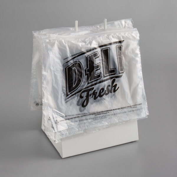 Choice Deli Saddle Bag Stand with 10" x 8" Printed "Deli Fresh" HDPE ...