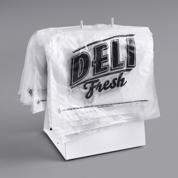 Choice Deli Saddle Bag Stand with 10" x 8" Printed "Deli Fresh" HDPE ...