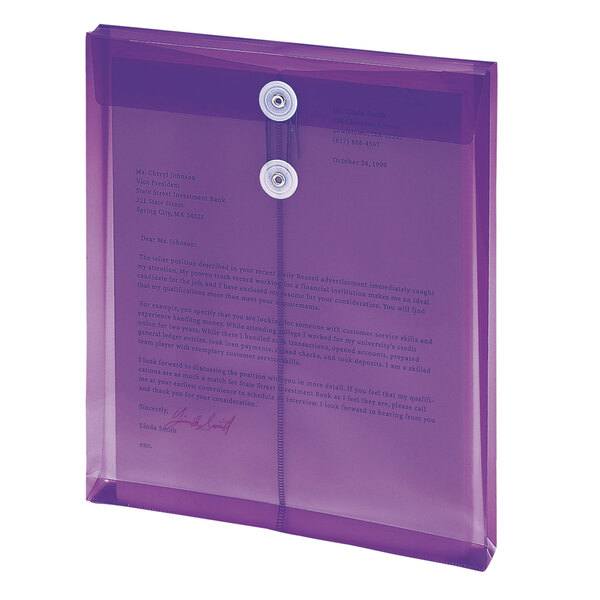 Smead 89544 Purple Polypropylene Top Load String & Button Letter Size ...