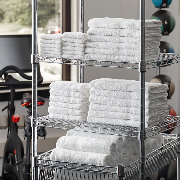 Lavex Economy 12" x 12" Cotton Wash Cloth .75 lb. - 12/Pack